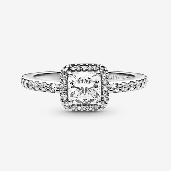 Pandora | Jewelry | Pandora Square Sparkle Halo Ringsterling Silver ...